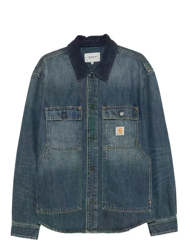 Carhartt Work In Progress Logo-patch Button-down Jacket - Blue