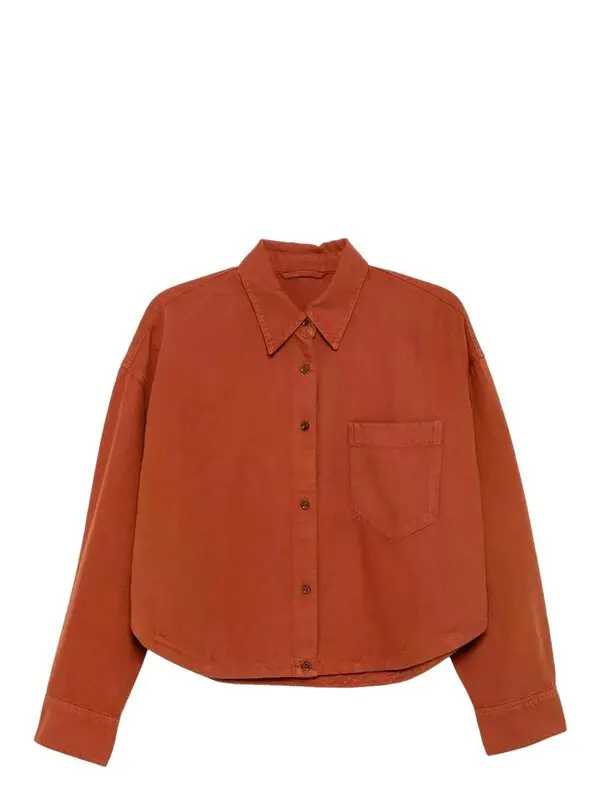 JNBY Cropped Button-up Shirt - Brown