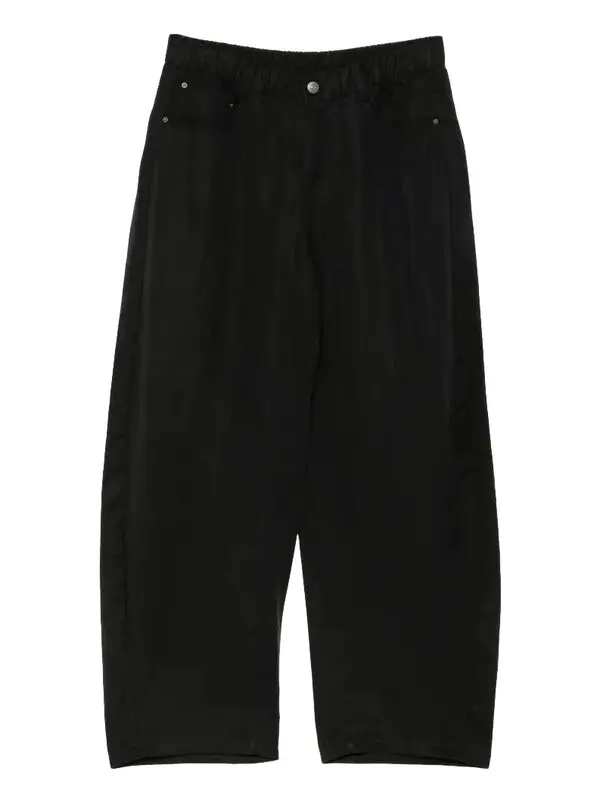 CROQUIS Wide-leg Trousers With Drawstring Waistband - Black