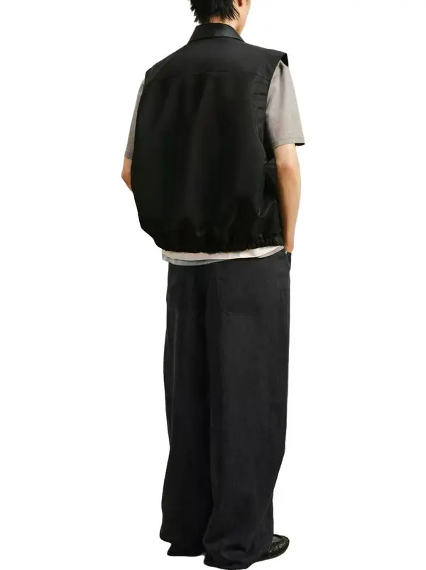 CROQUIS Wide-leg Trousers With Drawstring Waistband - Black