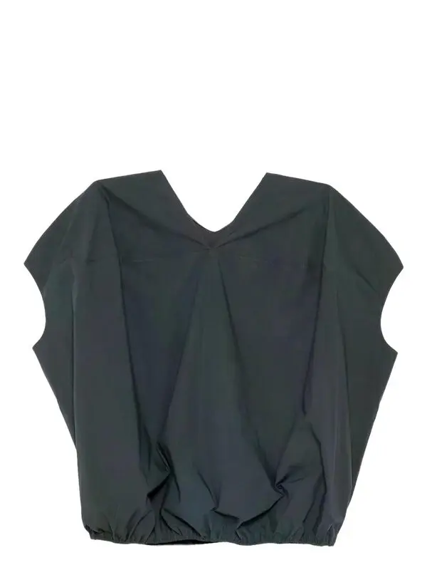 LESS O-silhouette V-neck Blouse - Grey