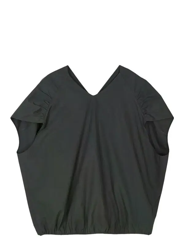 LESS O-silhouette V-neck Blouse - Grey