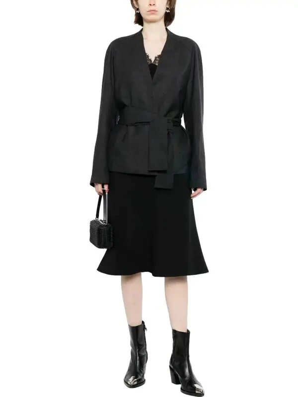 JNBY Fluted-hem Midi Skirt - Black