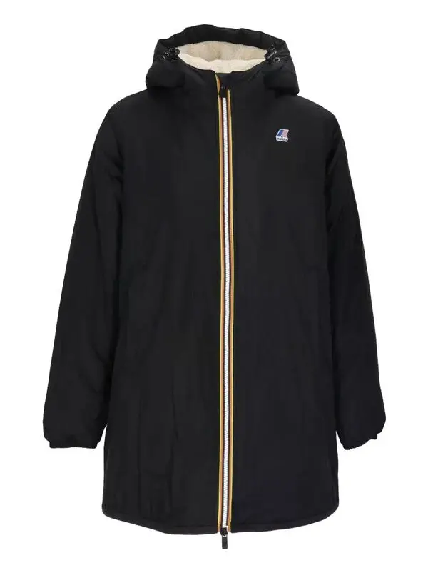 K-WAY Jacinthe Orsetto Hooded Coat - Black