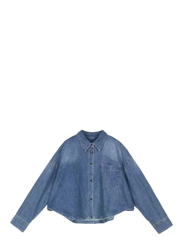 JNBY Denim Shirt With Classic Collar And Chest Pocket - Blue