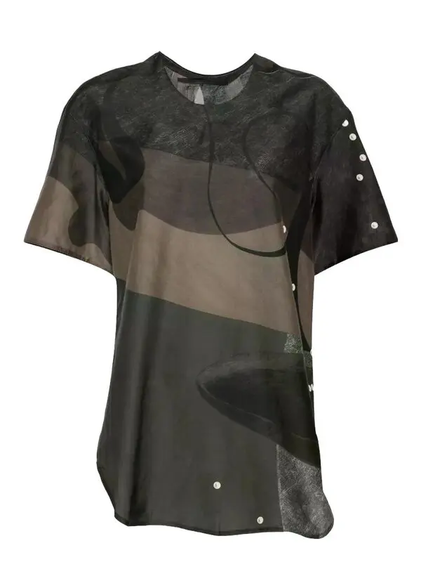 JNBY Oversized Abstract-print Short-sleeve Top - Green