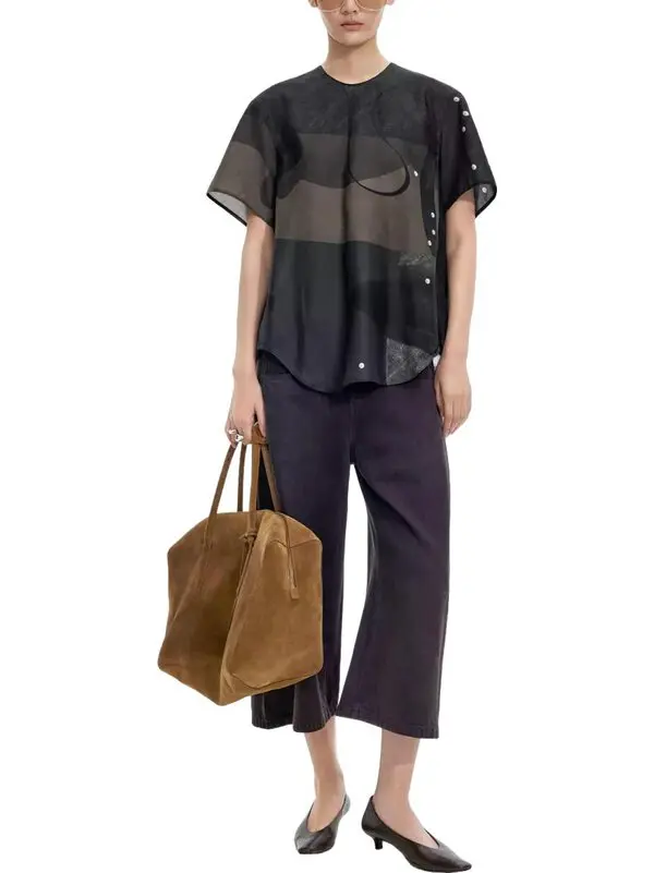 JNBY Oversized Abstract-print Short-sleeve Top - Green