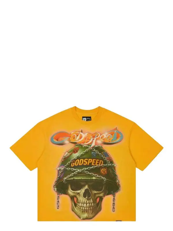 GODSPEED Badges Of Honor Graphic-print T-shirt - Yellow