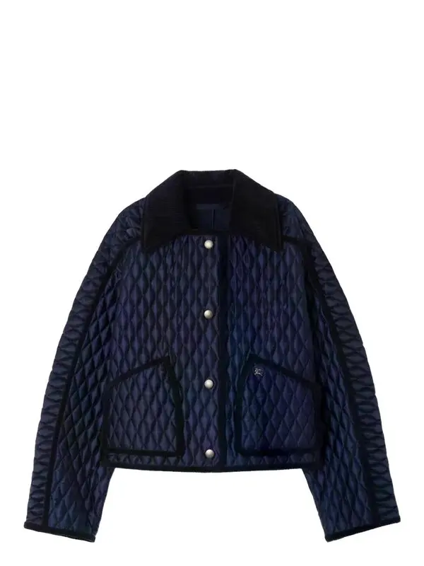 Burberry Quilted Cropped Jacket - Blue