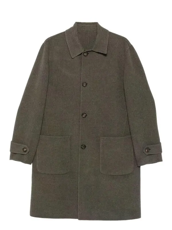 Eleventy Button-fastening Wool Coat - Brown