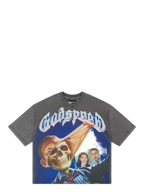 GODSPEED Mask Off Graphic-print T-shirt - Grey
