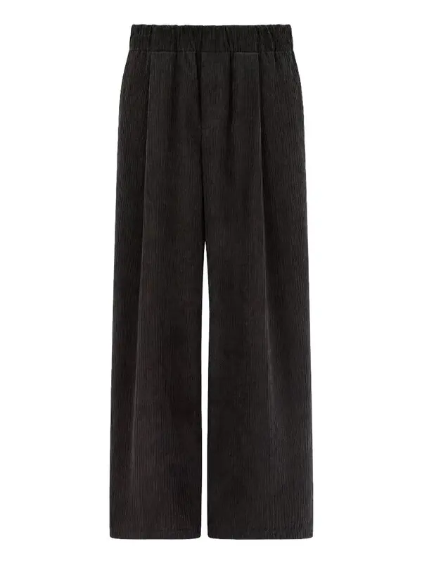 SOCIETE ANONYME Wide-leg Corduroy Pleated Trousers - Brown