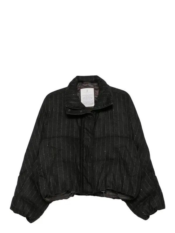 Brunello Cucinelli Padded Striped Jacket - Grey