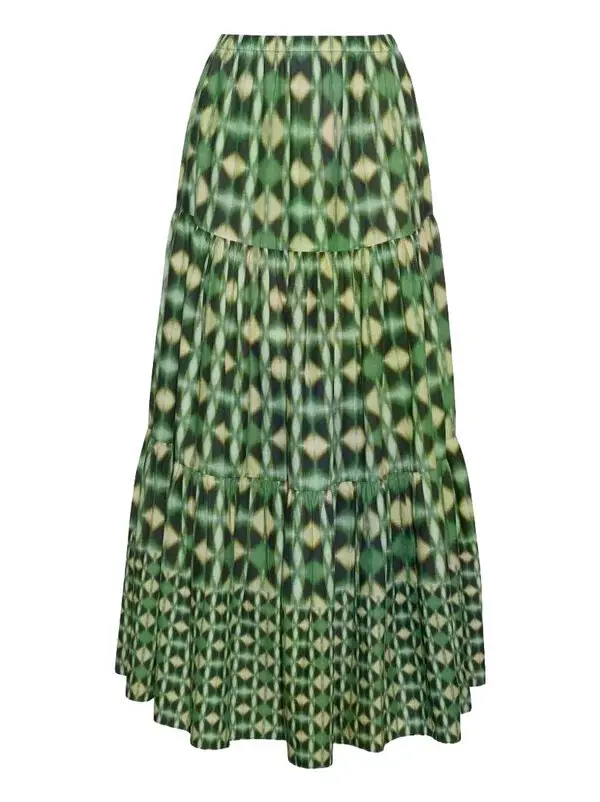 Cara Cara Melanie Tiered Maxi Skirt - Green