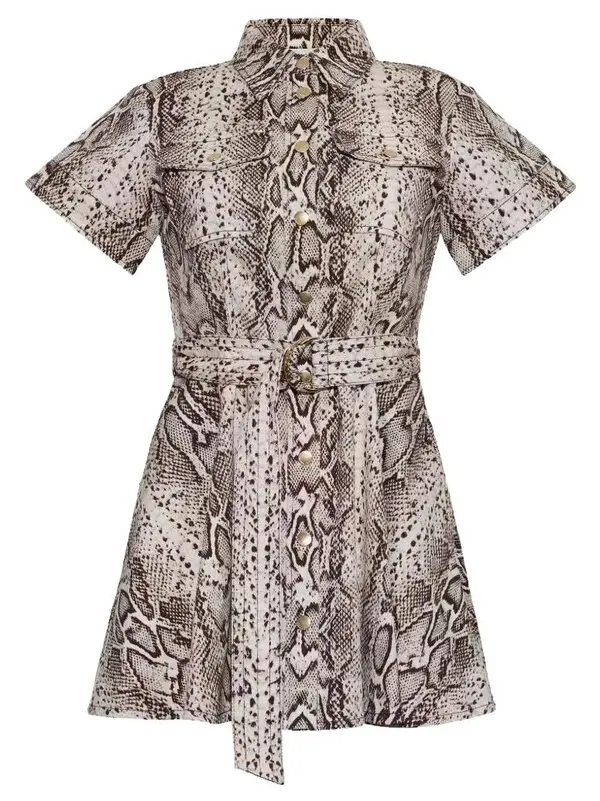 Cara Cara Walter Snake-print Mini Dress - Neutrals