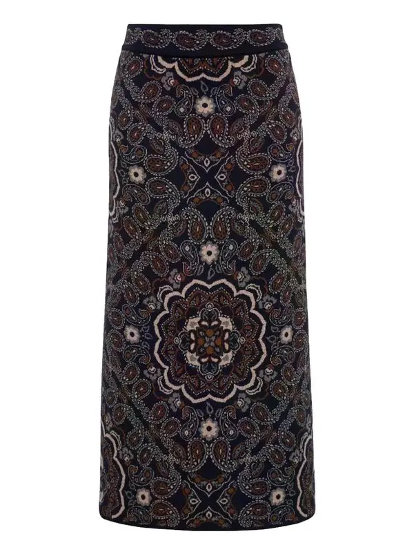 Cara Cara Jacquard Maxi Skirt - Blue