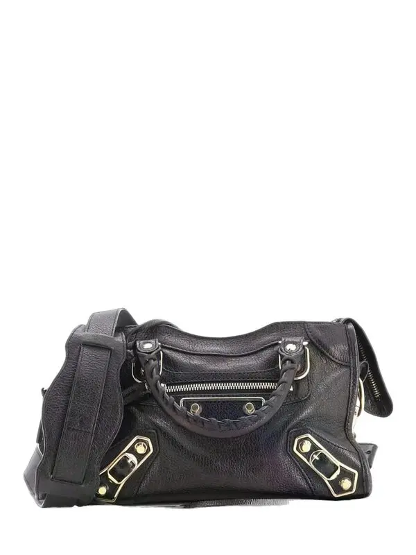 Balenciaga City Classic Metallic Edge Bag Leather Mini Satchel - Black
