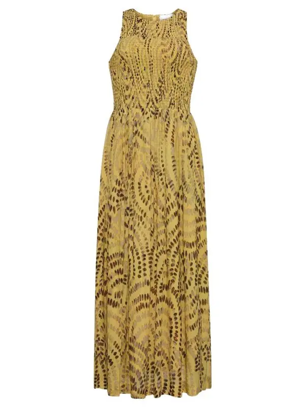 Cara Cara Vesper Shirred Midi Dress - Yellow