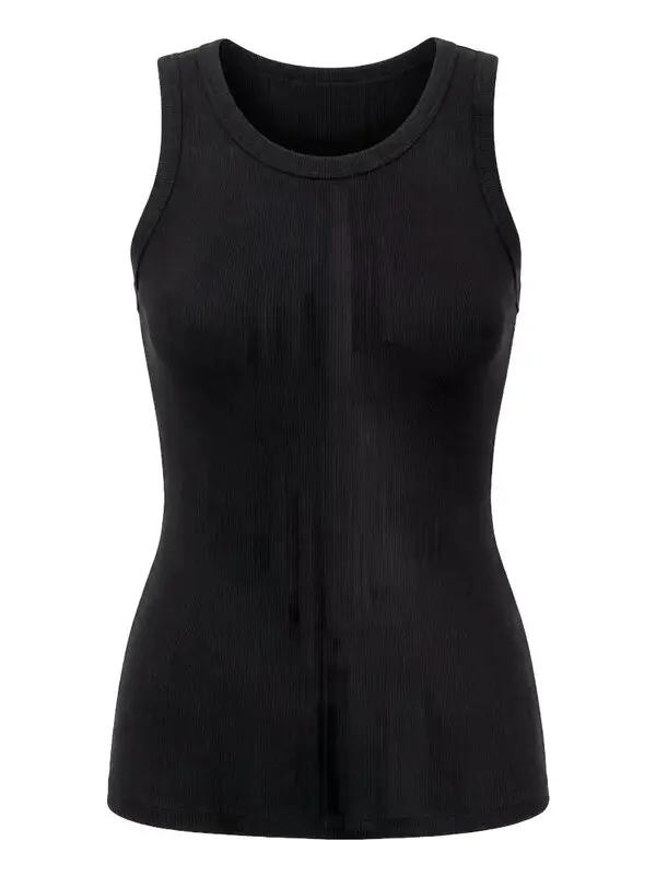 HANDVAERK Ribbed Knit Racerback Tank - Black