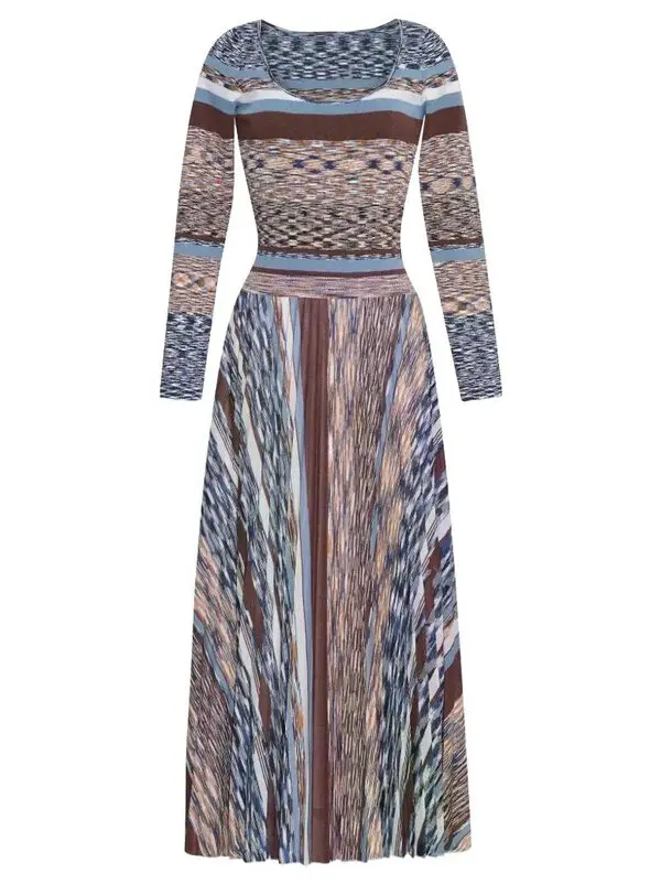 Cara Cara Marlow Space-dye Pleated Midi Dress - Blue