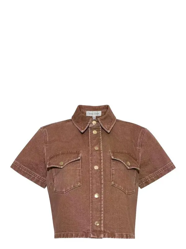 Cara Cara Paro Cropped Denim Shirt - Brown