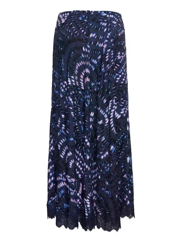 Cara Cara Lou Lace-trim Midi Skirt - Blue