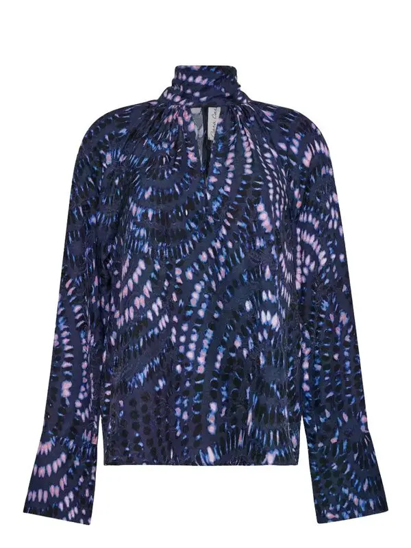 Cara Cara Sundance Pussy-bow Printed Blouse - Blue