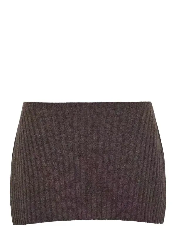 Cara Cara Lourdes Ribbed Knit Off-the-shoulder Top - Brown