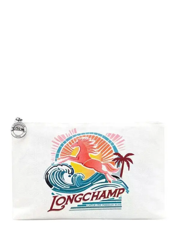 Longchamp Le Pliage Graphic Print Pouch - White
