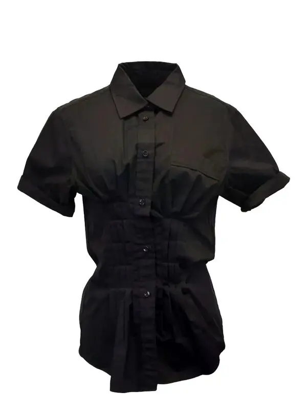 ISABEL MARANT VINTAGE Gramy Pintucked Shirt - Black