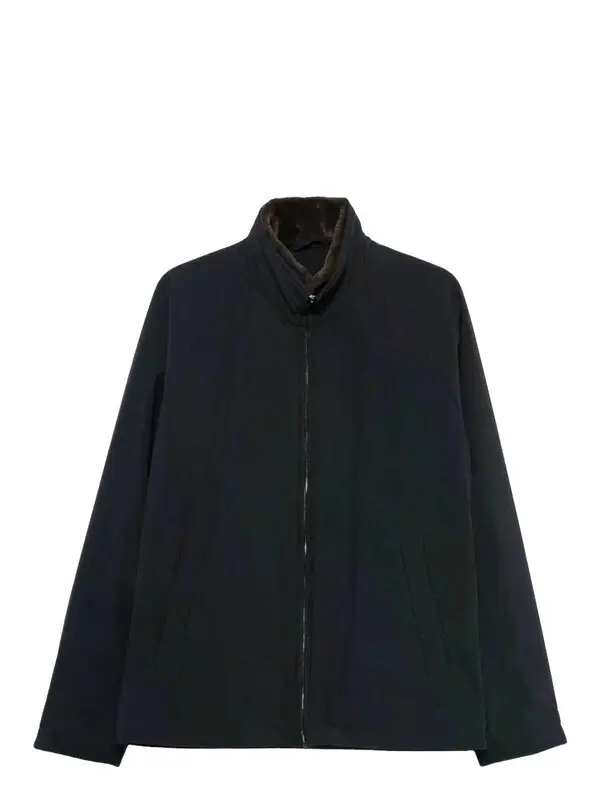Herno Shearling Collar Raglan Sleeve Jacket - Blue