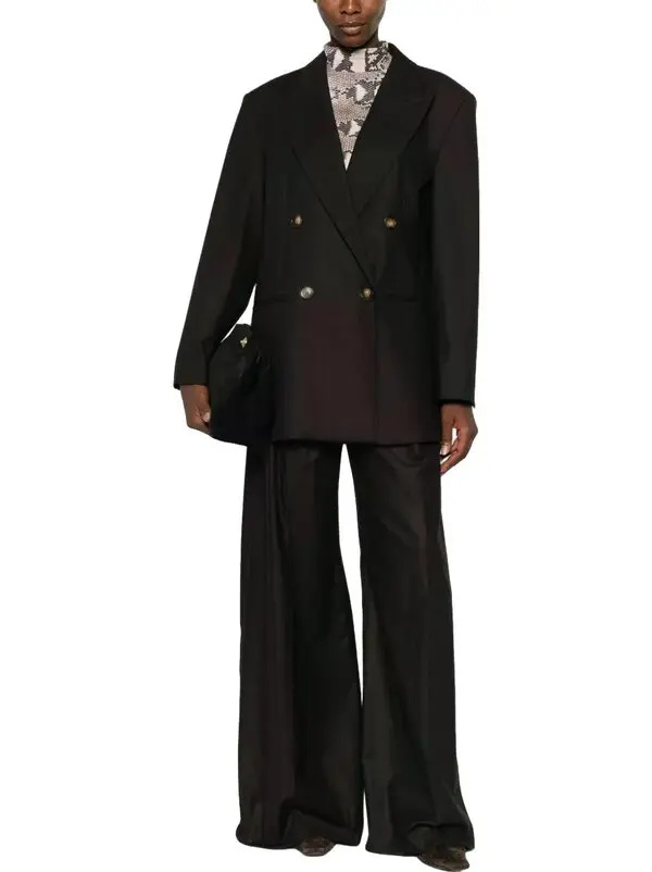 LE SULLY STUDIO Pleated Wide-leg Palazzo Pants - Brown