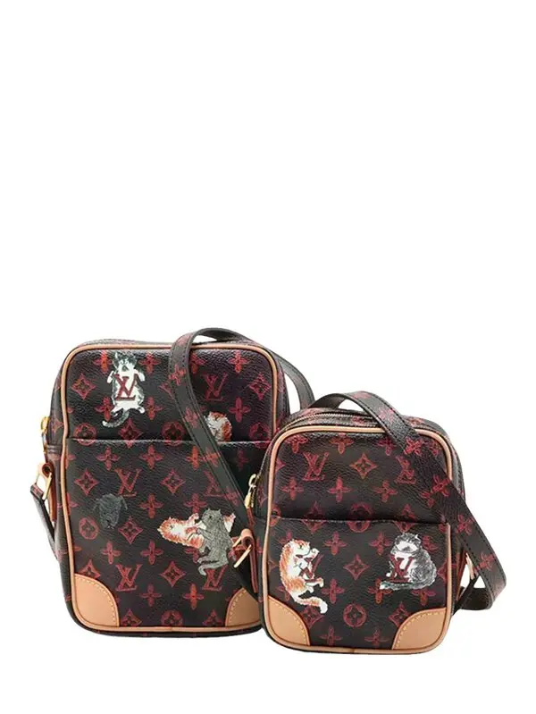 LOUIS VUITTON 2018-2026 Grace Coddington Catogram Paname Set Crossbody Bag - Brown