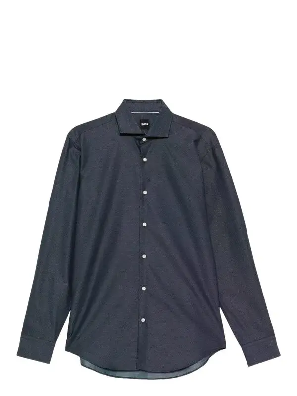 BOSS Geometric-print Shirt - Blue