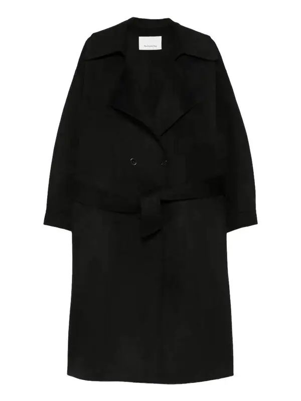 THE FRANKIE SHOP Belted Double-breasted Coat - Black