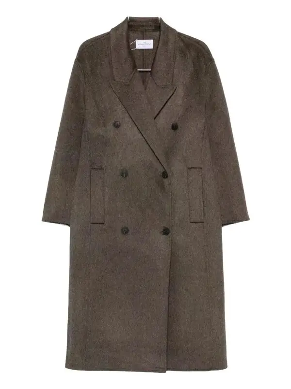 THE DYNAMIS STUDIO Double-breasted Peak-lapel Coat - Brown