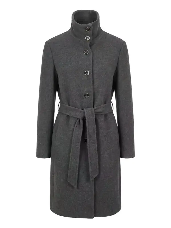 Pinko Wool-blend High Neck Belted Coat - Grey