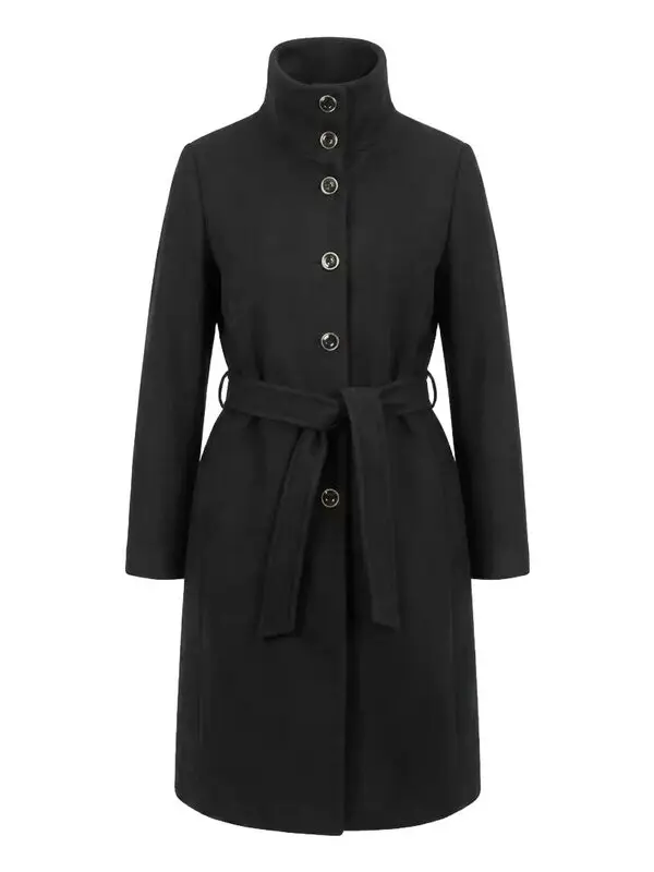 Pinko Wool-blend High Neck Belted Coat - Black
