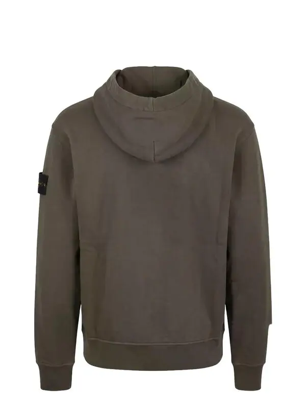 Stone Island 6100009 Organic-cotton Fleece Oversized-fit Zip-up Hooded Sweatshirt With Pockets - Grey