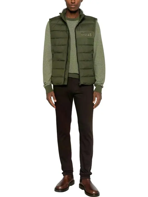 BOSS Textured Knit Wool Sweater - Green