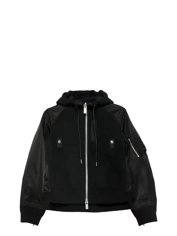 Sacai Panelled Zip-up Hoodie - Blue