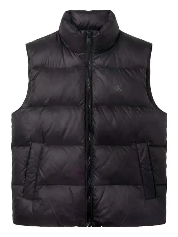 Calvin Klein Quilted Logo-print Gilet - Black