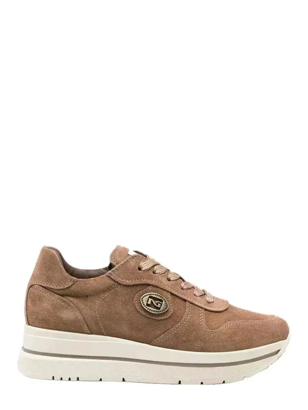 NEROGIARDINI Logo Plaque Platform Sneakers - Brown
