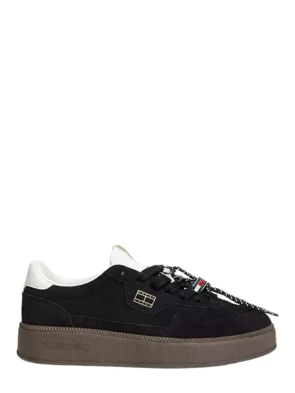 Tommy Hilfiger Logo Plaque Panel Sneakers - Black
