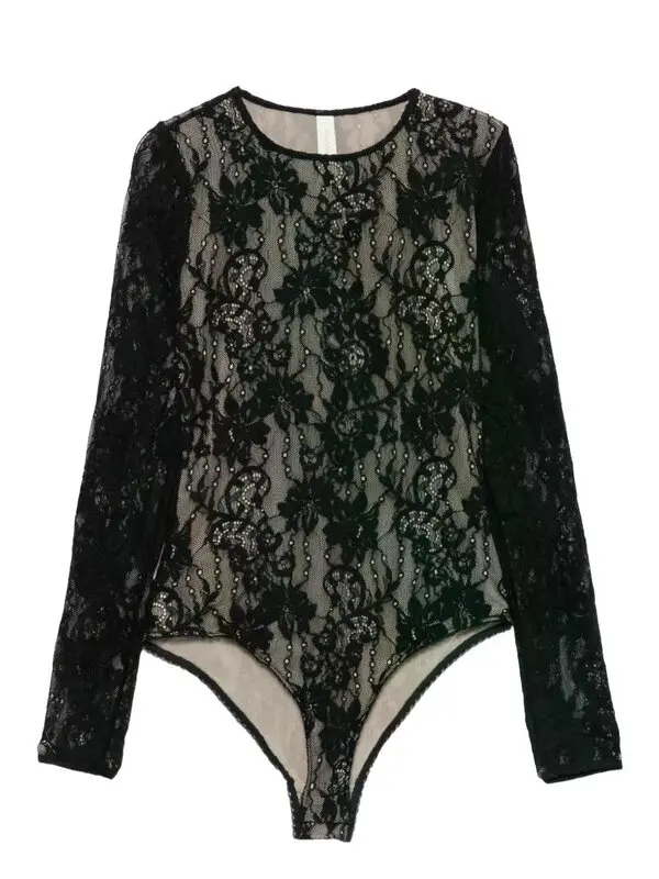 Zimmermann Lace-panelled Long Sleeve Bodysuit - Black