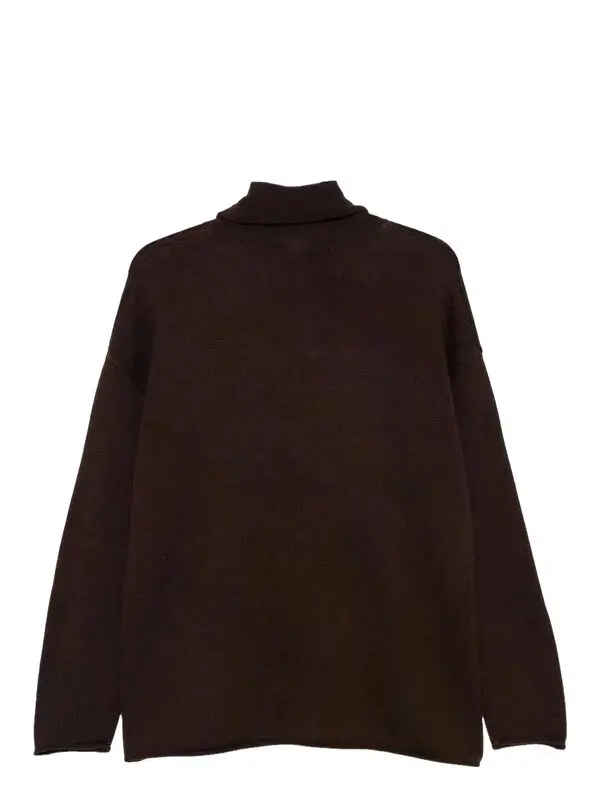Alpha Studio Roll-neck Drop-shoulder Knit - Brown