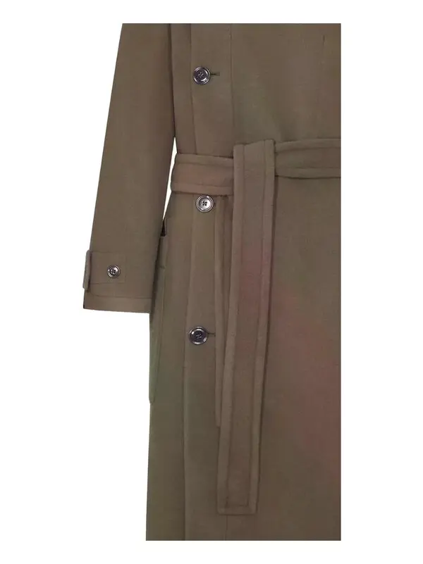 LEMAIRE Double-breasted Wool Wrap Coat - Green