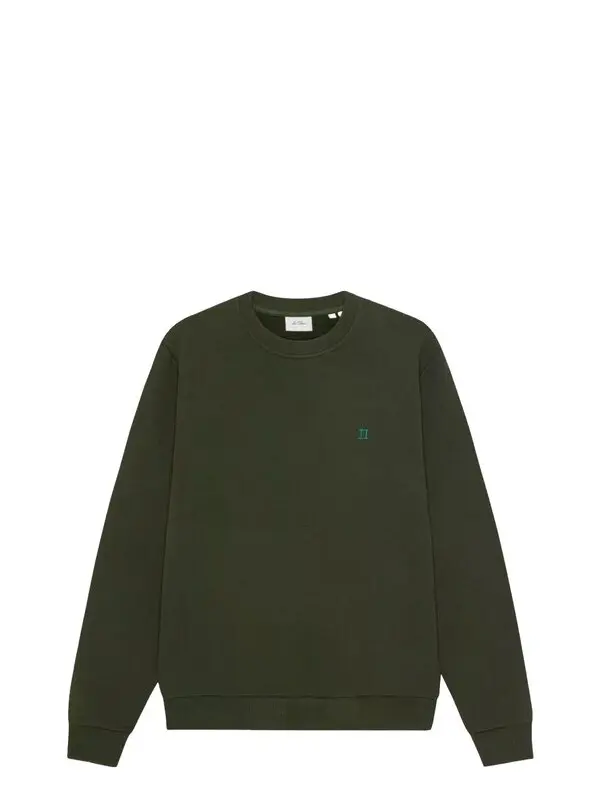 LES DEUX Logo-embroidered Crew-neck Sweatshirt - Green