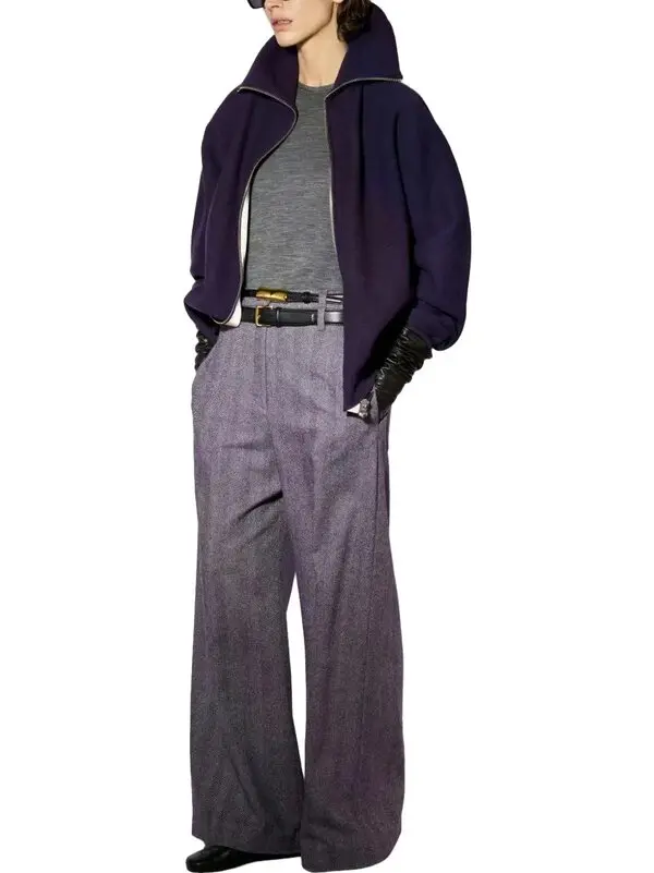Liviana Conti Herringbone Palazzo Pants - Purple