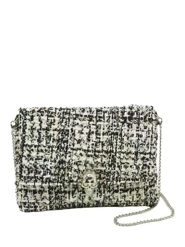Alexander McQueen Skull Tweed Shoulder Bag - White